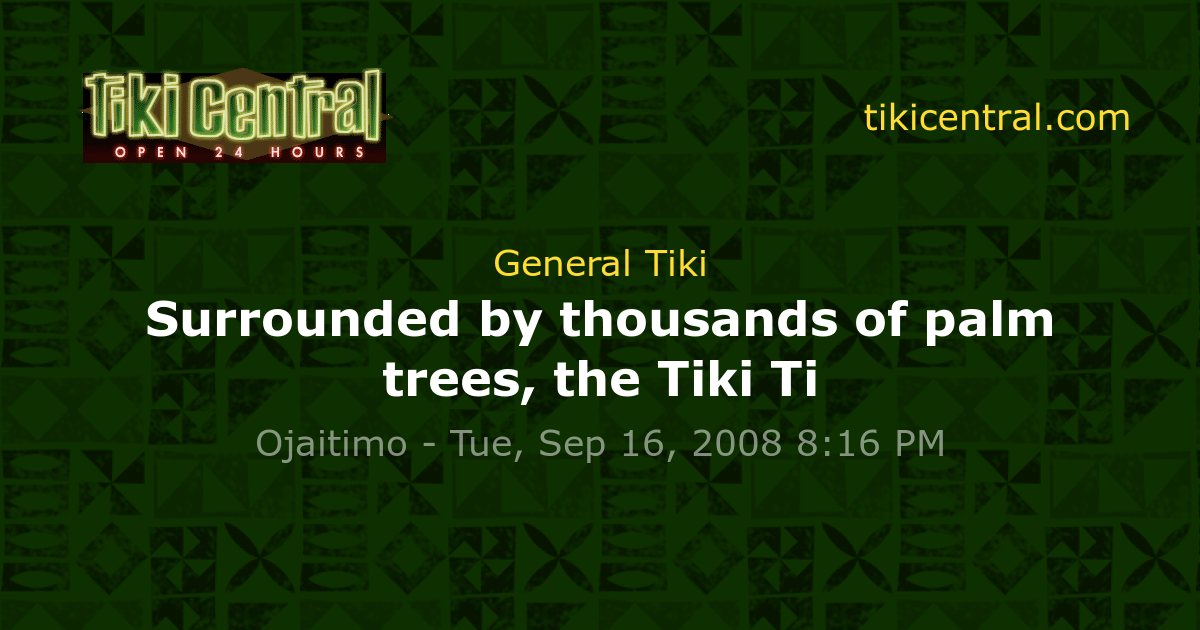 Surrounded by thousands of palm trees, the Tiki Ti - General Tiki ...
